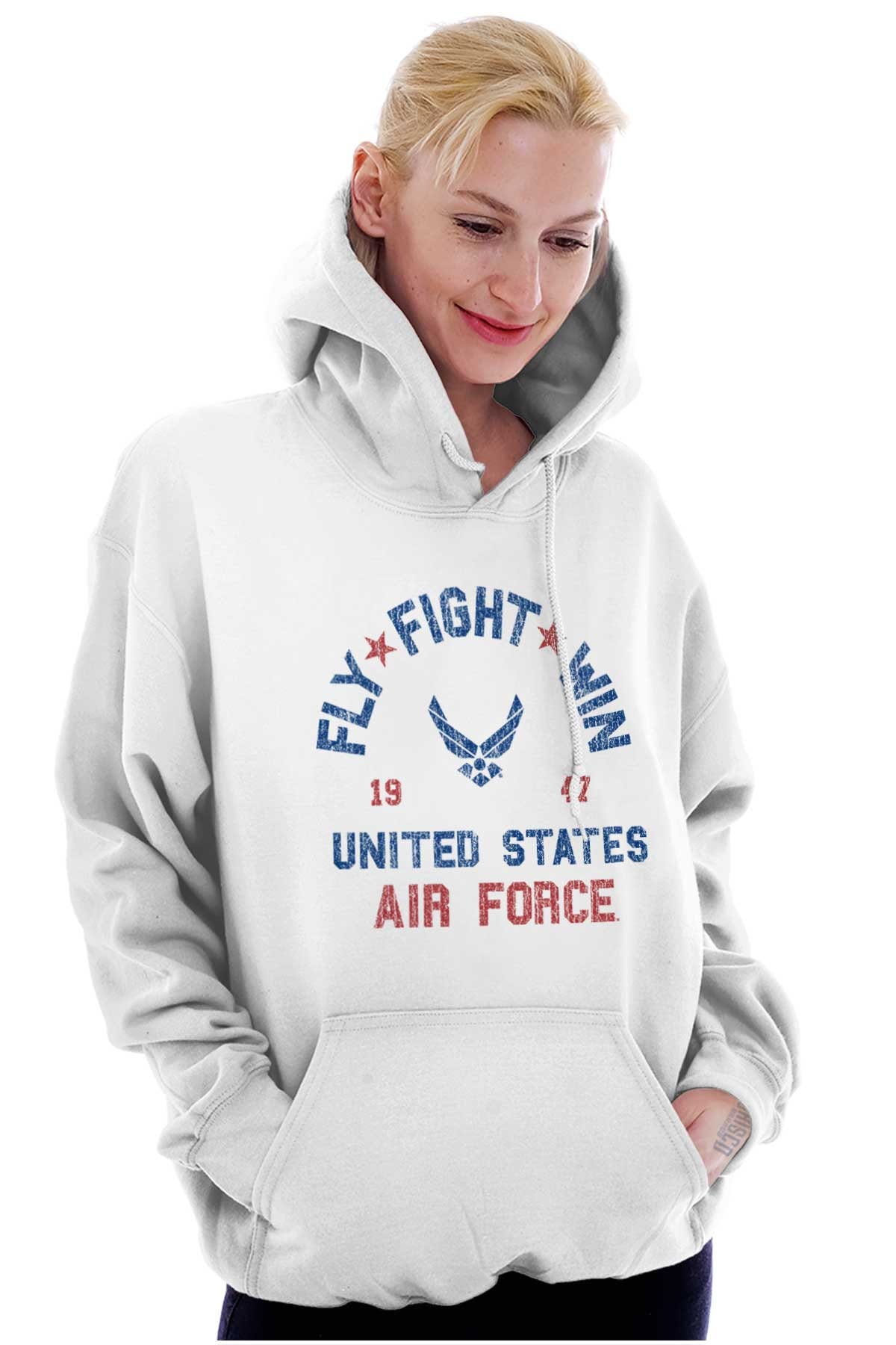 Fly Fight Win United States Air Force USAF Hoodie Hooded Sweatshirt Men ...