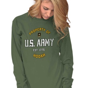US Army Hooah Military USAF Armed Forces Long Sleeve Tshirt for Men or ...