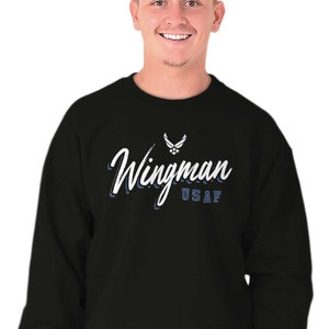 US Air Force Wingman USAF Military Pilot Mens Crewneck Sweatshirt ...