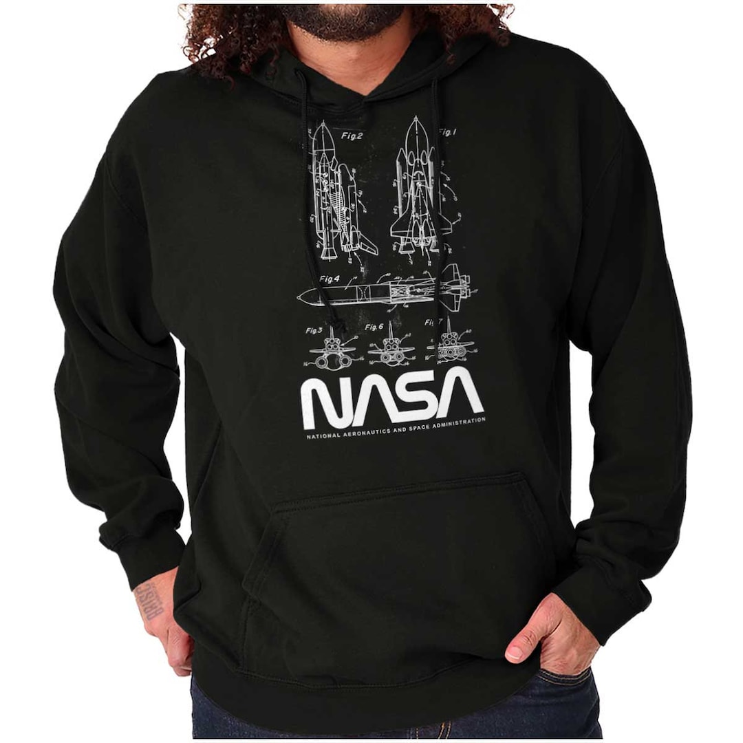 NASA Space Shuttle Rocket Science Astronaut Hoodie Hooded Sweatshirt ...