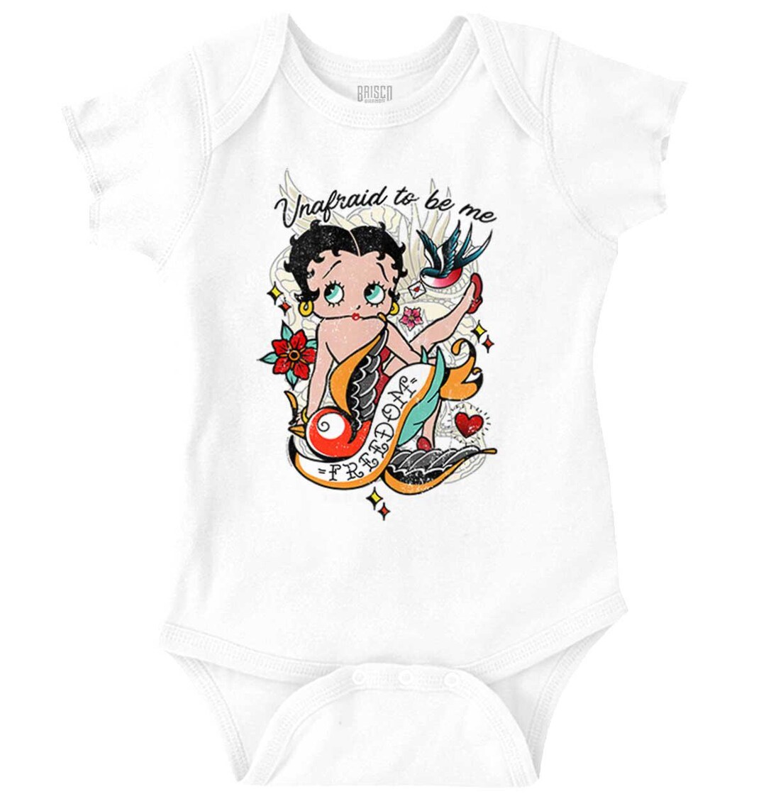 Betty Boop Unafraid to Be Me Tattoo Cartoon Baby Girls Infant Romper ...