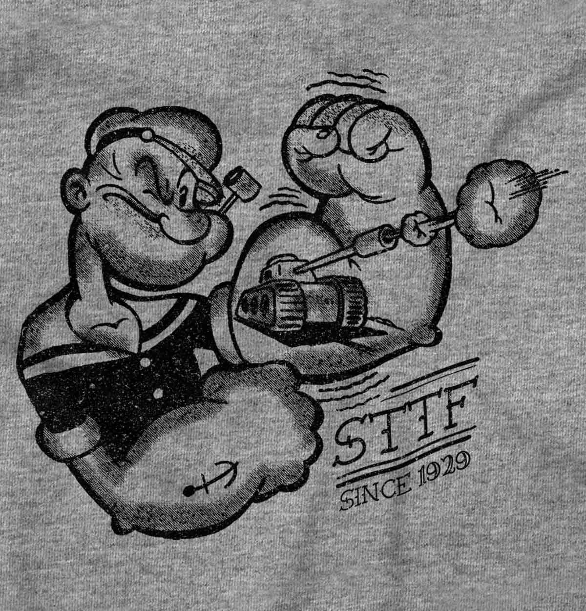 Vintage Military Army Pride Popeye Cartoon Long Sleeve Tshirt for Men ...