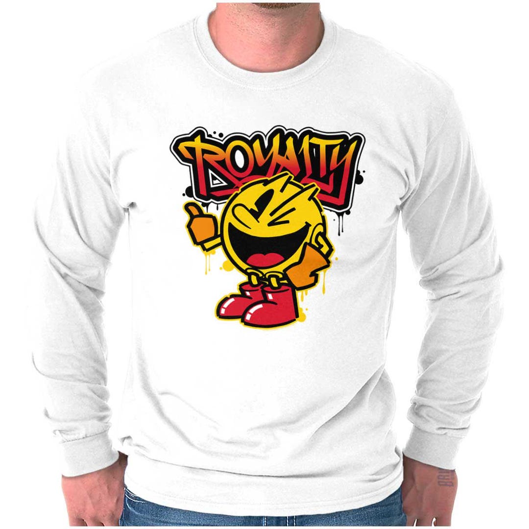 Retro PACMAN Video Arcade Game Royalty Drip Long Sleeve Tshirt for Men ...