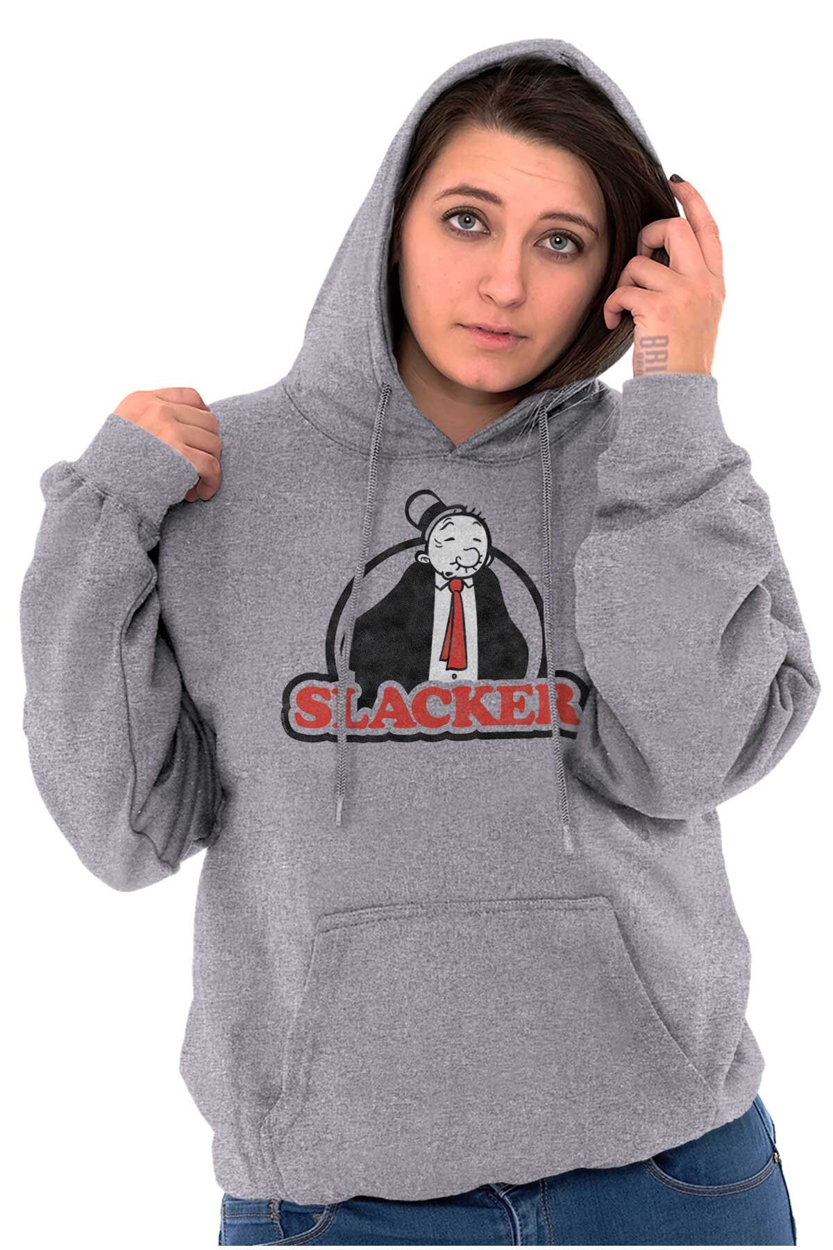 Slacker Funny Lazy Wimpy Popeye Workout Gift Hoodie Hooded Sweatshirt ...