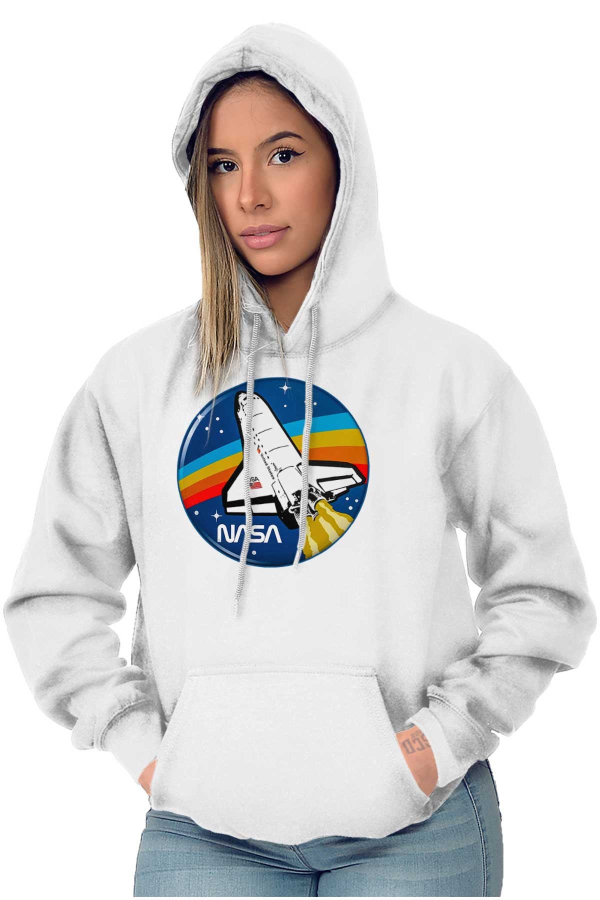 NASA Retro Logo Space Shuttle Rocket Vintage Hoodie Hooded Sweatshirt ...