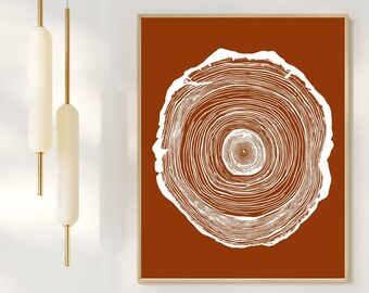 Tree Ring Art Print, Instant Digital Download, Tree Ring Wall Art ...