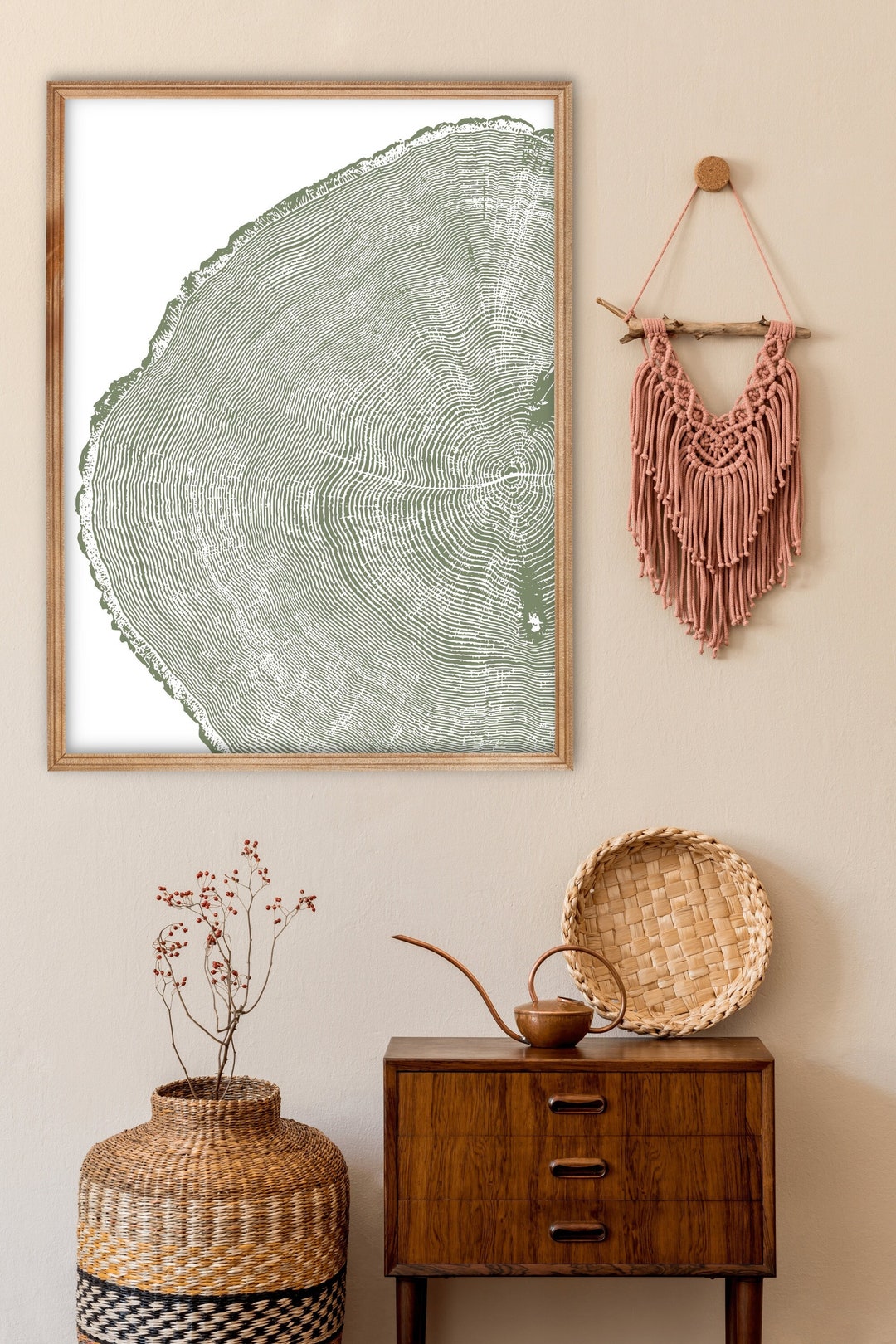 Tree Ring Art Print, Instant Digital Download, Tree Ring Wall Art ...