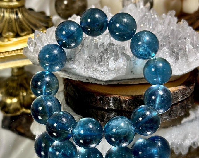 17.5mm Top Grade Natural Devil Green/blue Aquamarine Bracelet 17.5 ...