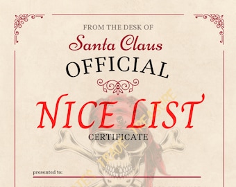 Personalized Printable Nice List Certificate - Etsy