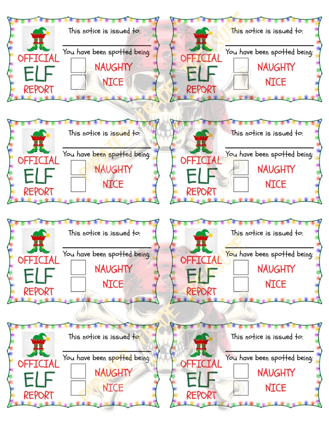 Printable Elf Report - Etsy