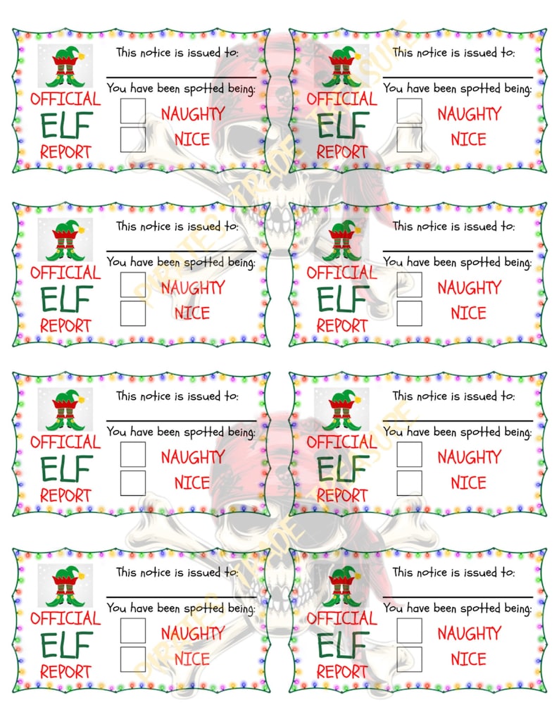 Printable Elf Report - Etsy