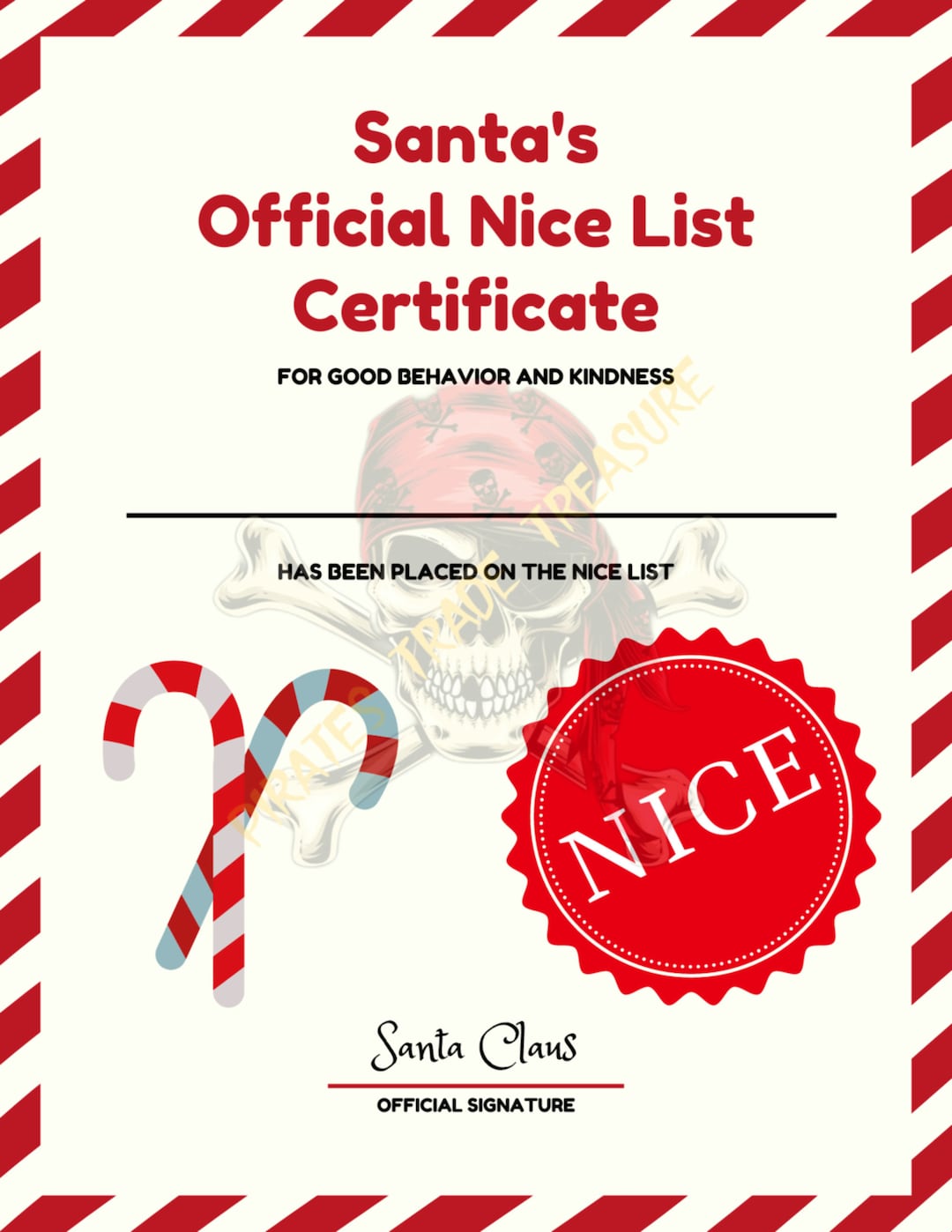 Personalized Printable Nice List Certificate - Etsy