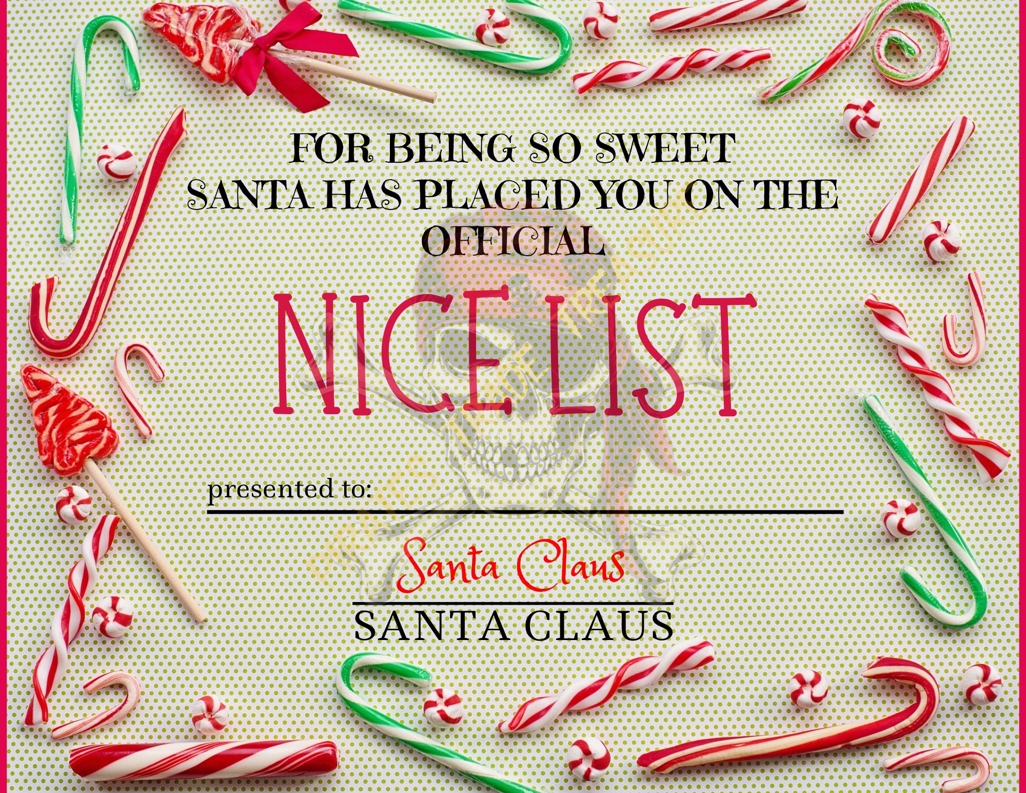 Personalized Printable Nice List Certificate - Etsy