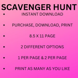 Valentine's Day Scavenger Hunt, Digital Download, Printable, Fun Games ...