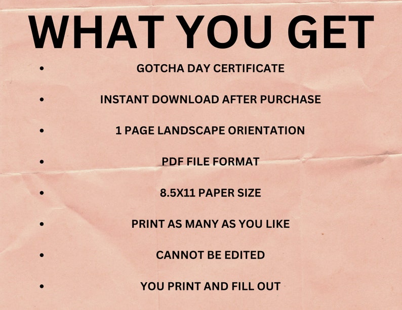 Gotcha Day Certificate, Pet Adoption Certificate, Kitty Adoption, Cat ...