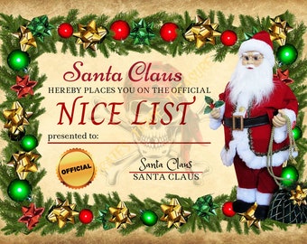 Personalized Printable Nice List Certificate - Etsy