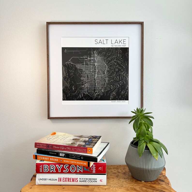 Salt Lake Network Map, Salt Lake City Map, Map Wall Art, Map Wall Decor ...