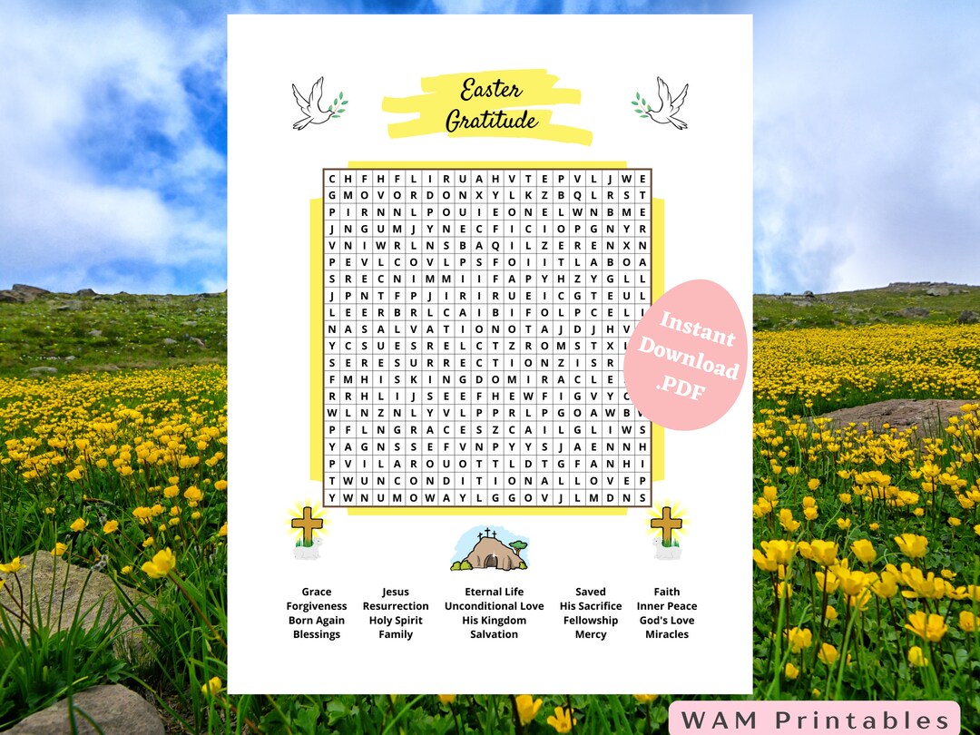 Religious Easter Word Search, Christian Word Search, Church Activity ...