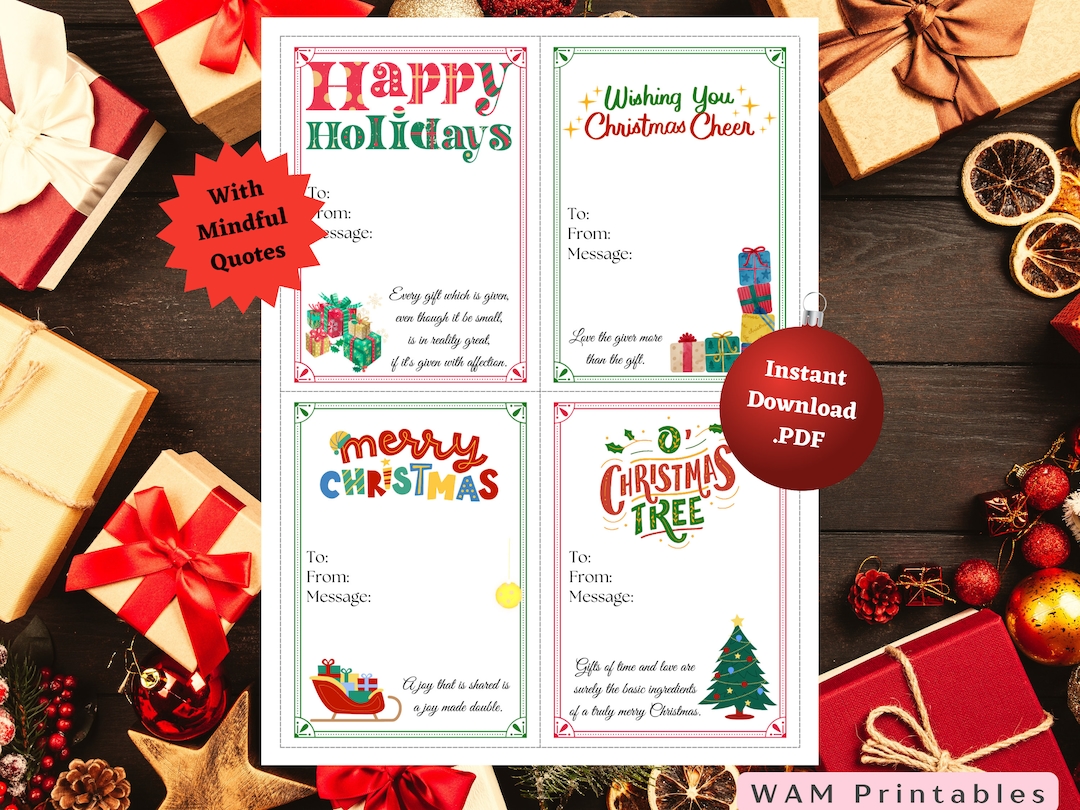MINDFUL Quotes-christmas Candy Grams, Thank You Candy Gram, Holiday ...