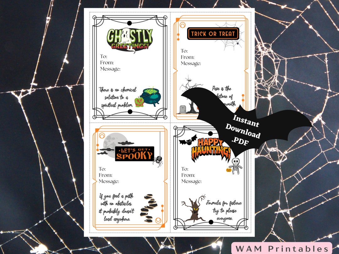 W/QUOTES Halloween Candy Grams, Halloween Fundraiser, Instant Download ...