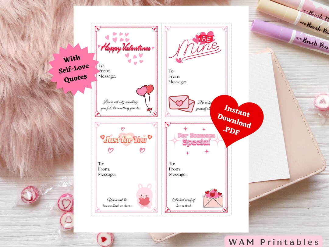 Self-love QUOTES Valentine's Day Candy Grams, Valentine's Day Card ...
