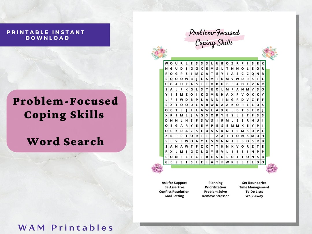 Problem-focused Coping Skills Word Search Mental Health Word - Etsy