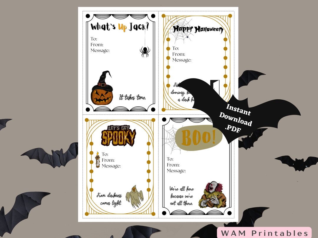 W/QUOTES Halloween Candy Grams, Halloween Fundraiser, Instant Download ...