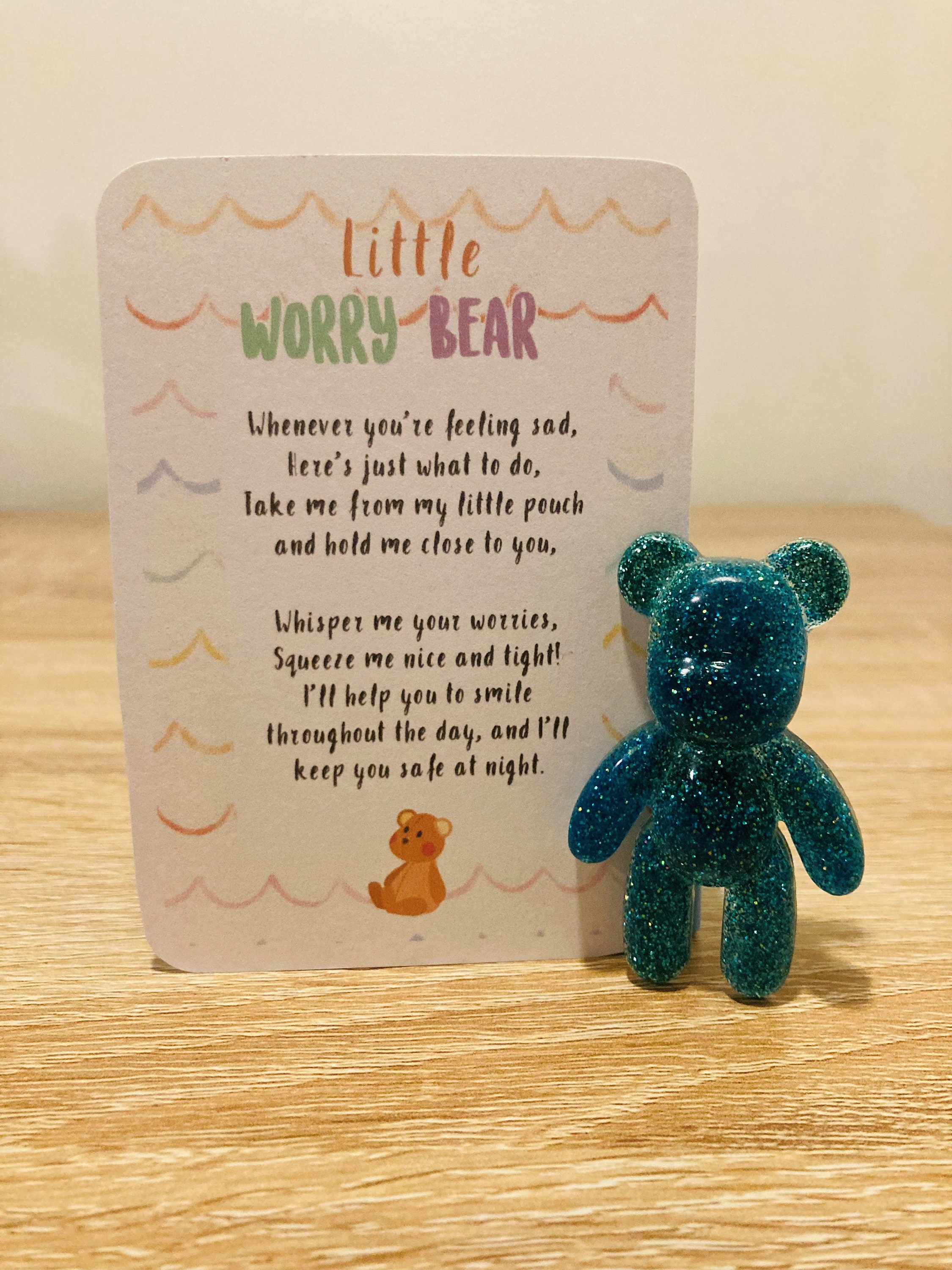 Little Worry Bear Anxiety Gift Pocket Hug Childs Keepsake - Etsy UK