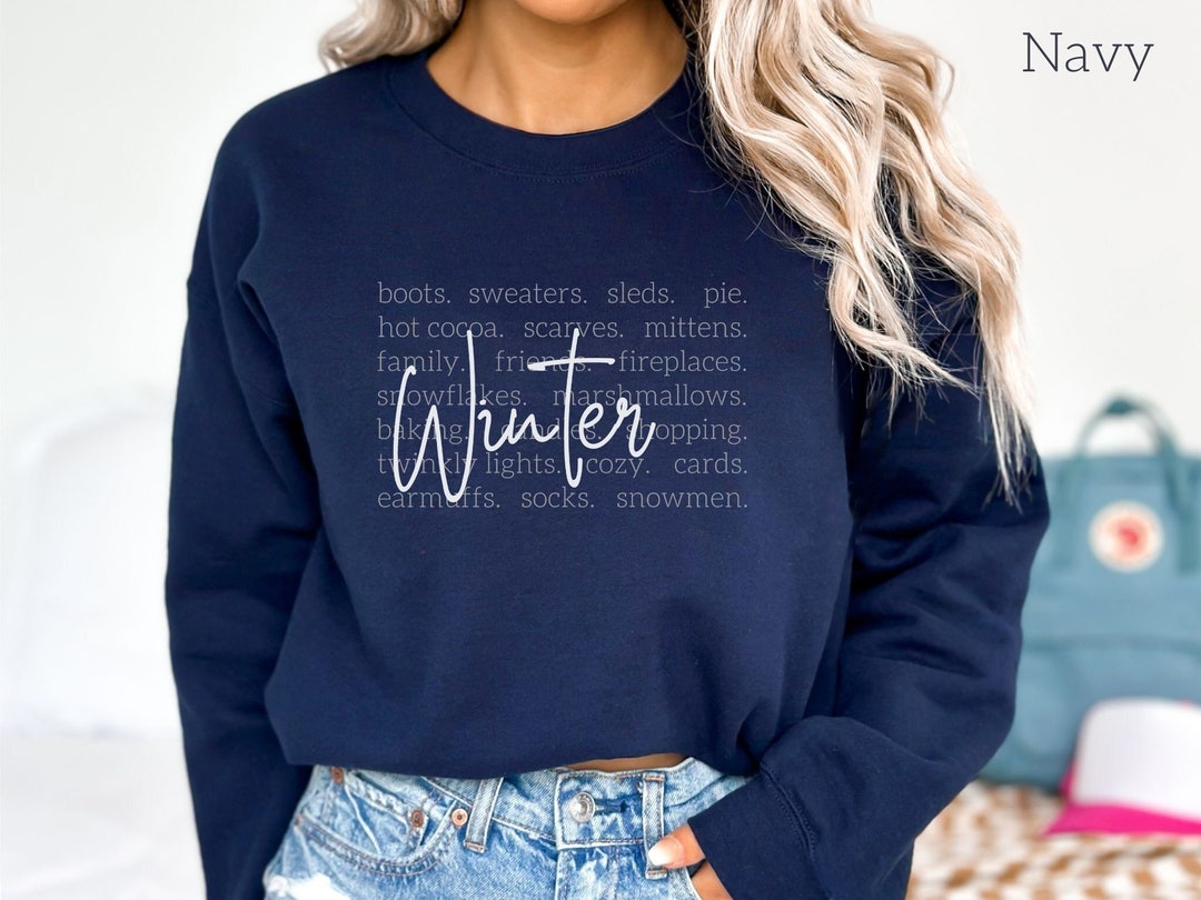 Winter Words Sweatshirt for Women, Winter Vibe Shirt, Soft Oversized ...