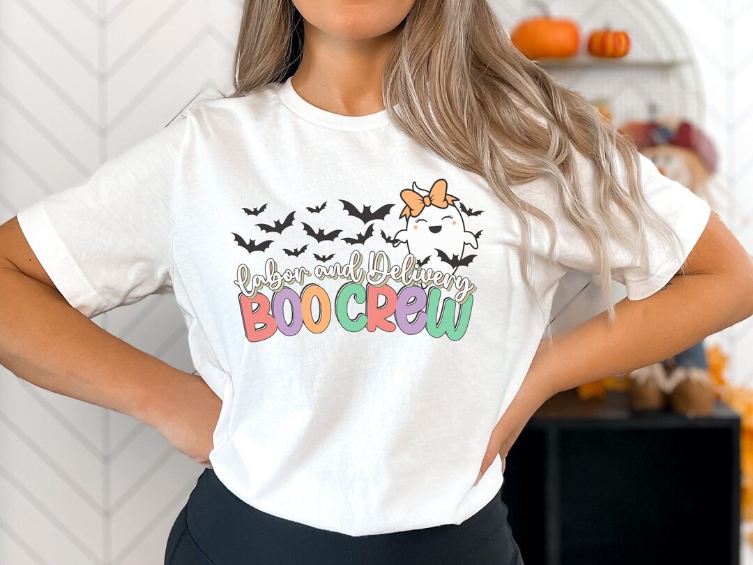 Labor and Delivery Boo Crew Halloween Crewneck, Cute Halloween L and D ...