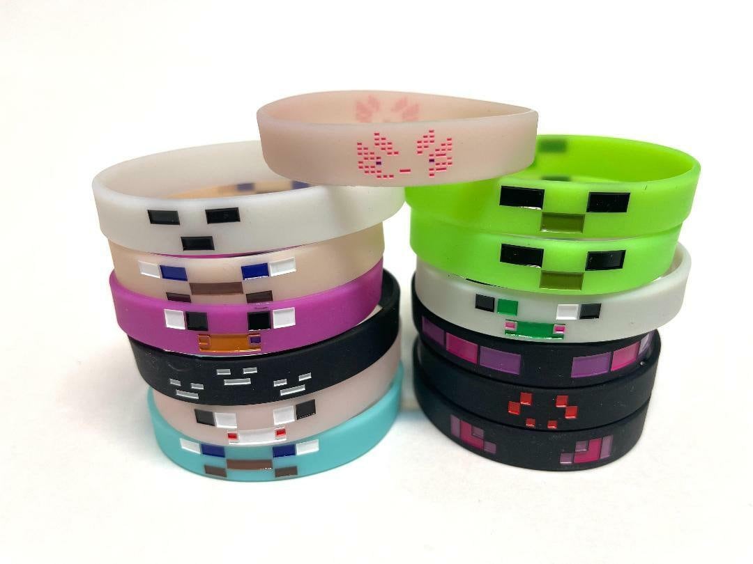 Inspired Mining Pixelated Glow in the Dark Bracelets 13 Count - Etsy
