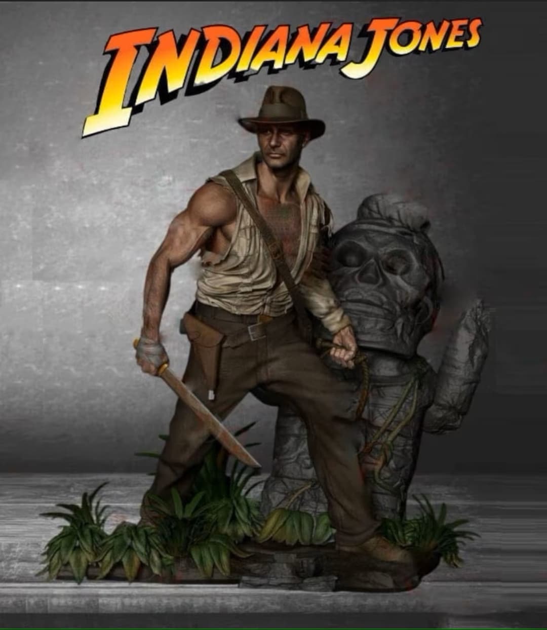 Statue of the Indiana Jones Figure Printed and Hand Painted Collectible ...