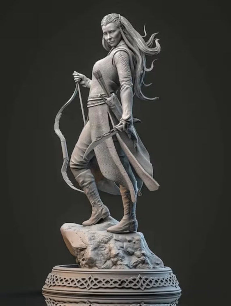 Statue of the Lotr Tauriel Elf Hobbit Evangeline Figure Printed and ...