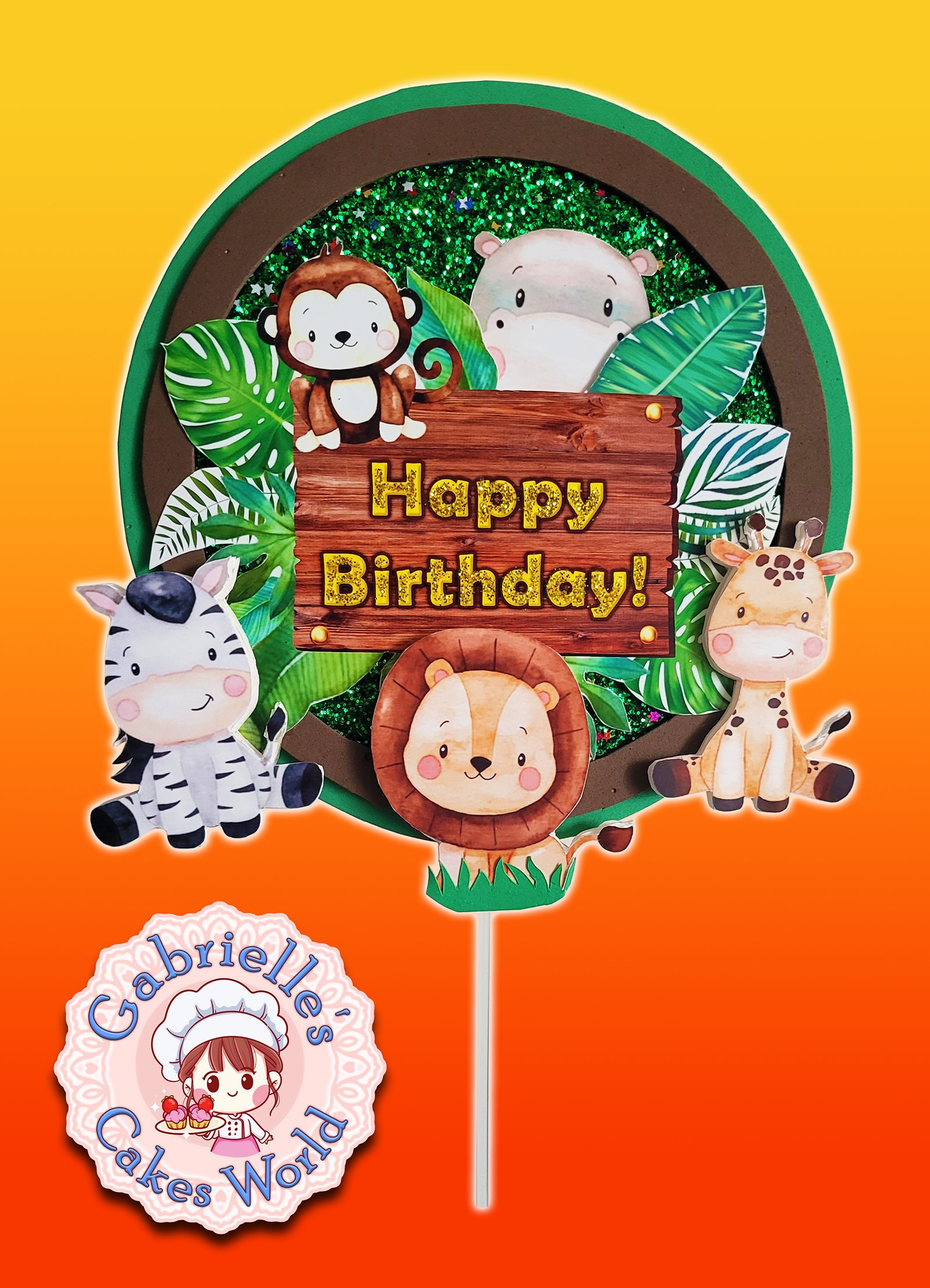 Jungle Animals Cake Topper - Etsy