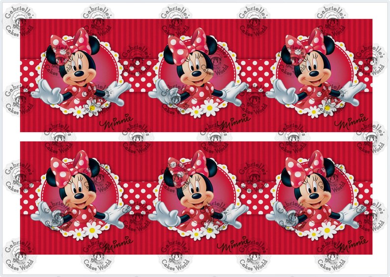 Minnie Mouse Cake Topper and Wrapper Set - Etsy Australia