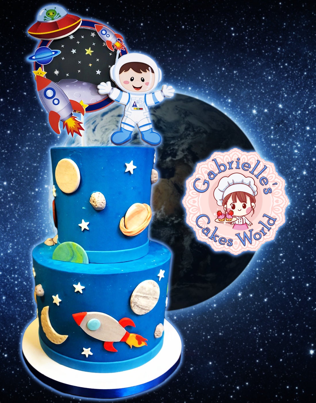 Astronaut Rocket Cake Topper - Etsy