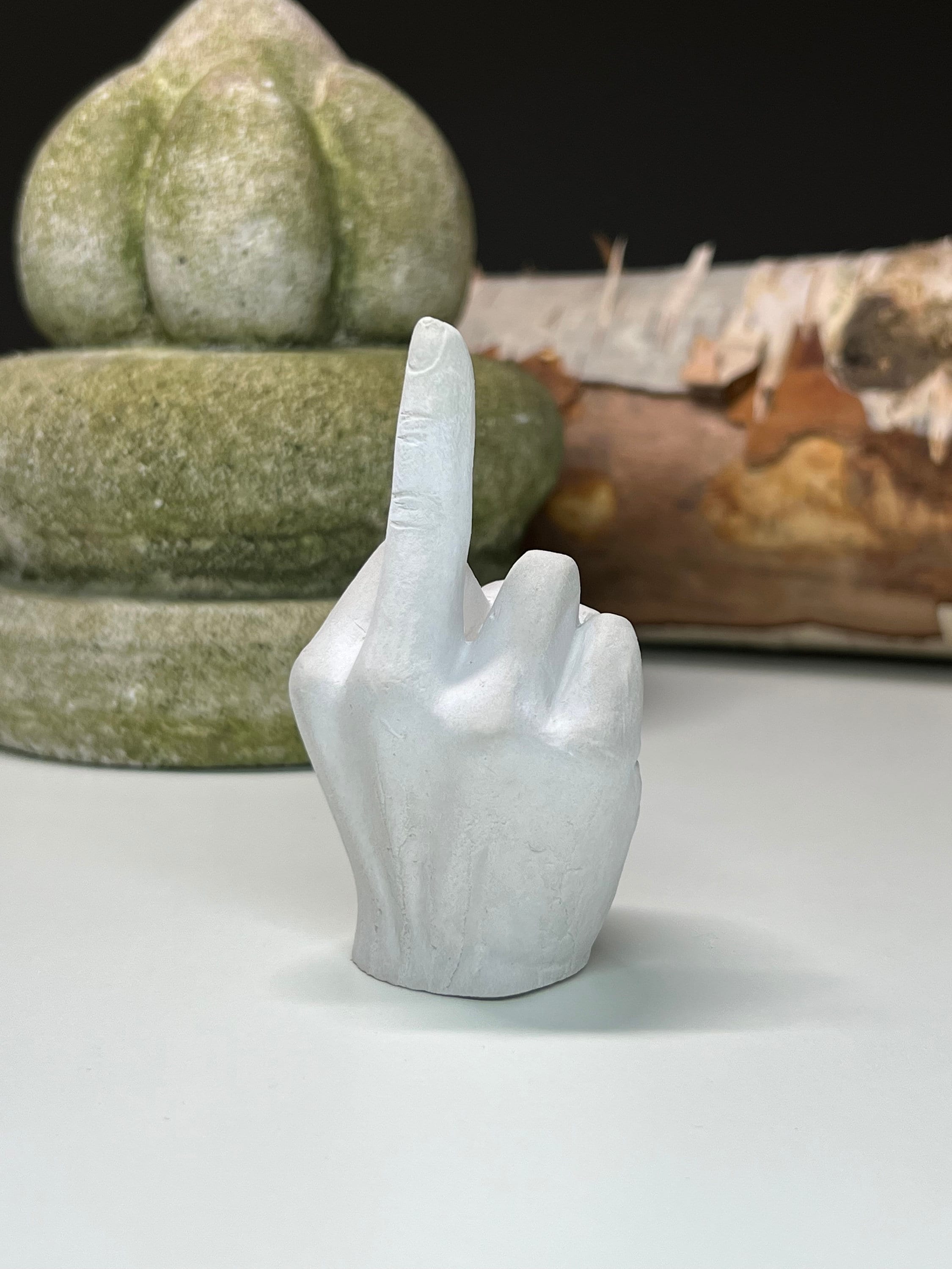 Hand With A Middle Finger Gypsum Figurine Uncolored - Etsy