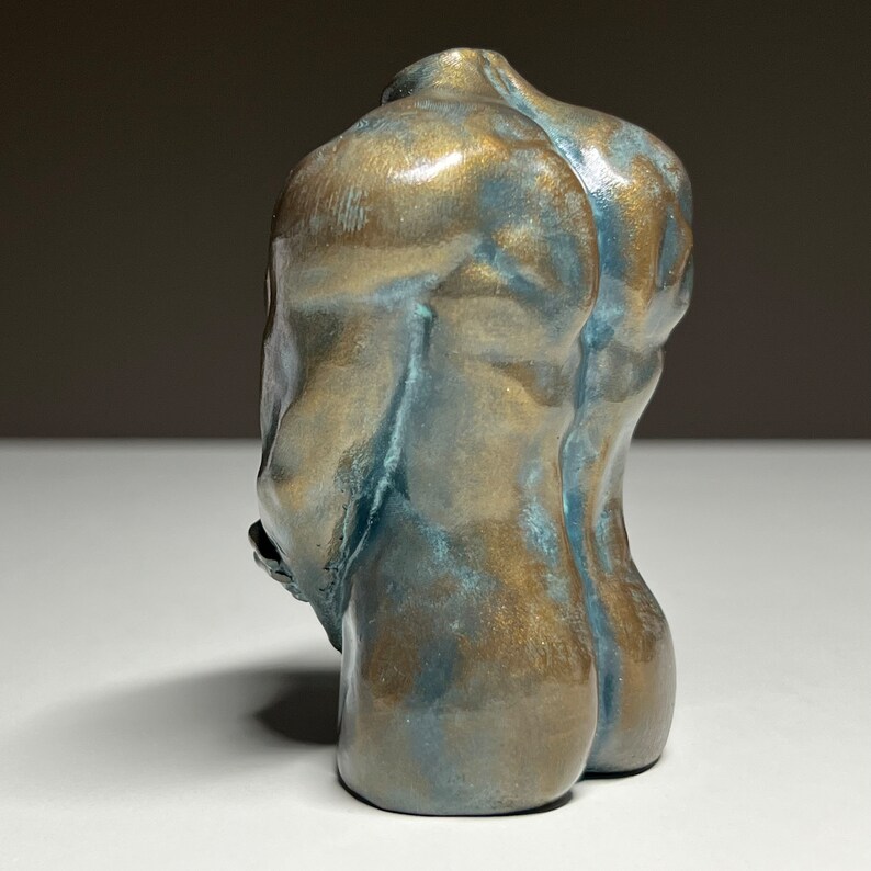 Male Body Gypsum Statue Old Bronze Color - Etsy
