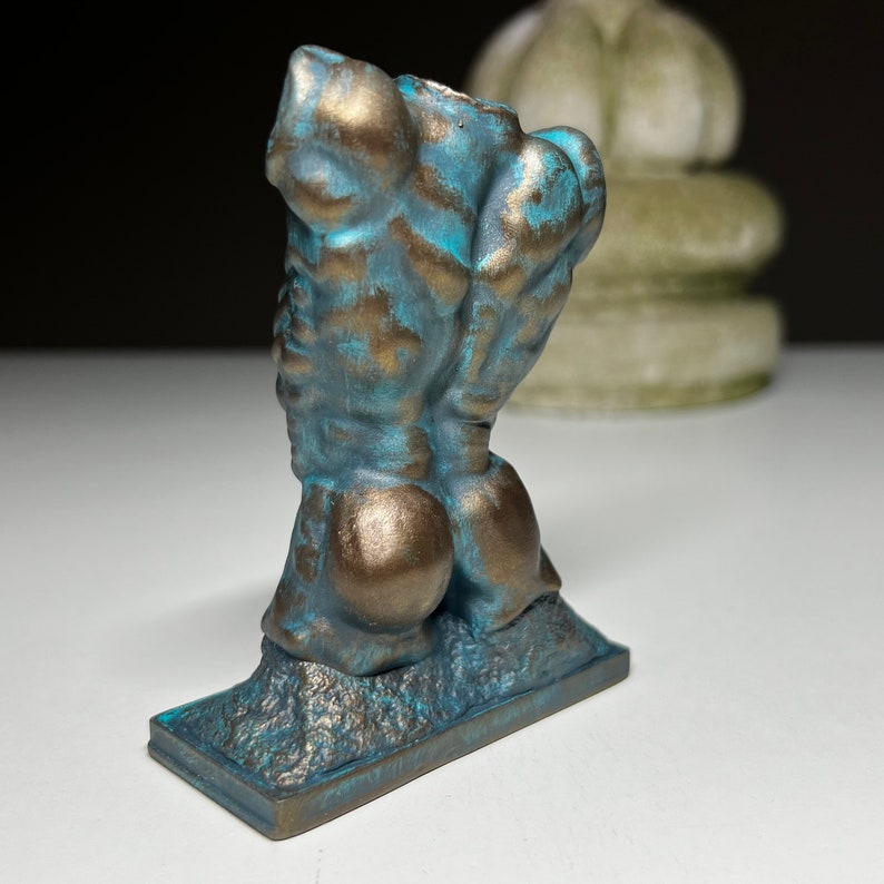 Muscular Male Body Statue Old Bronze Color - Etsy