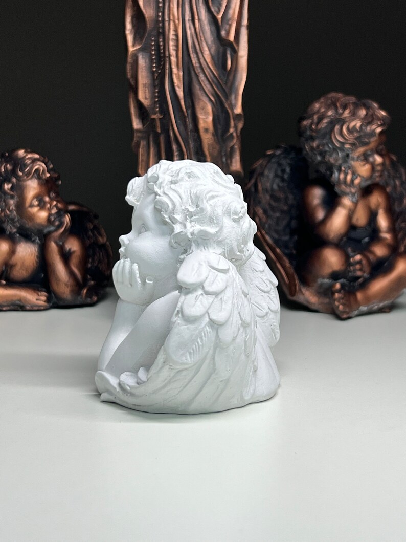 Beautiful Handmade Angel Gypsum Statue. White Color 4.0 Inch - Etsy