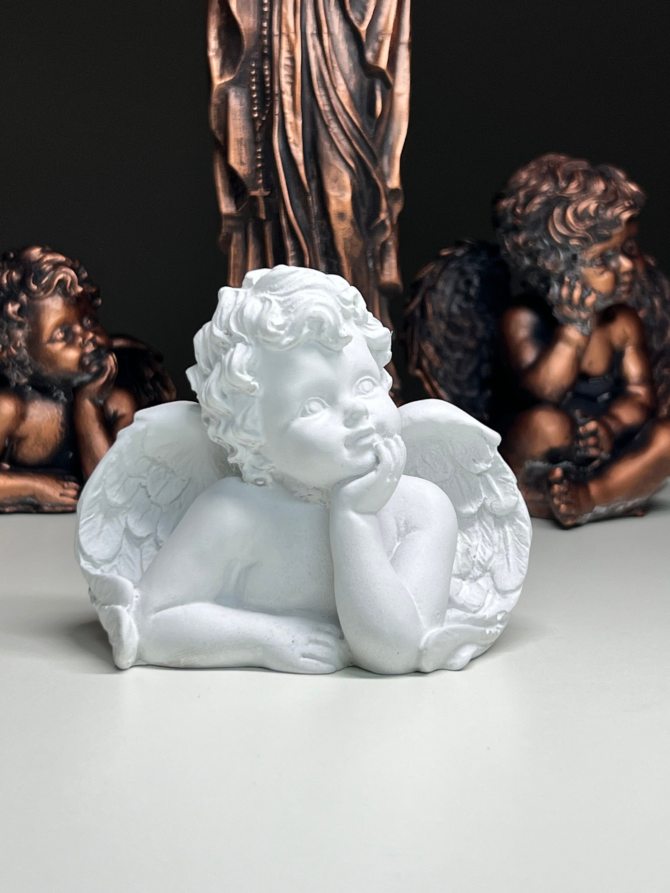 Beautiful Handmade Angel Gypsum Statue. White Color 4.0 Inch - Etsy