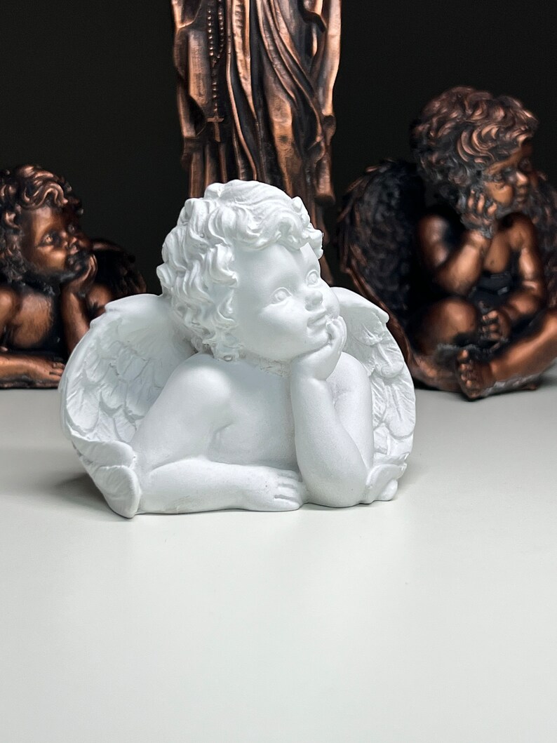 Beautiful Handmade Angel Gypsum Statue. White Color 4.0 Inch - Etsy