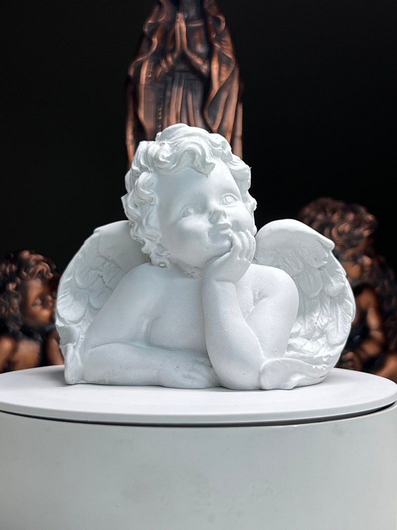 Beautiful Handmade Angel Gypsum Statue. White Color 4.0 Inch - Etsy