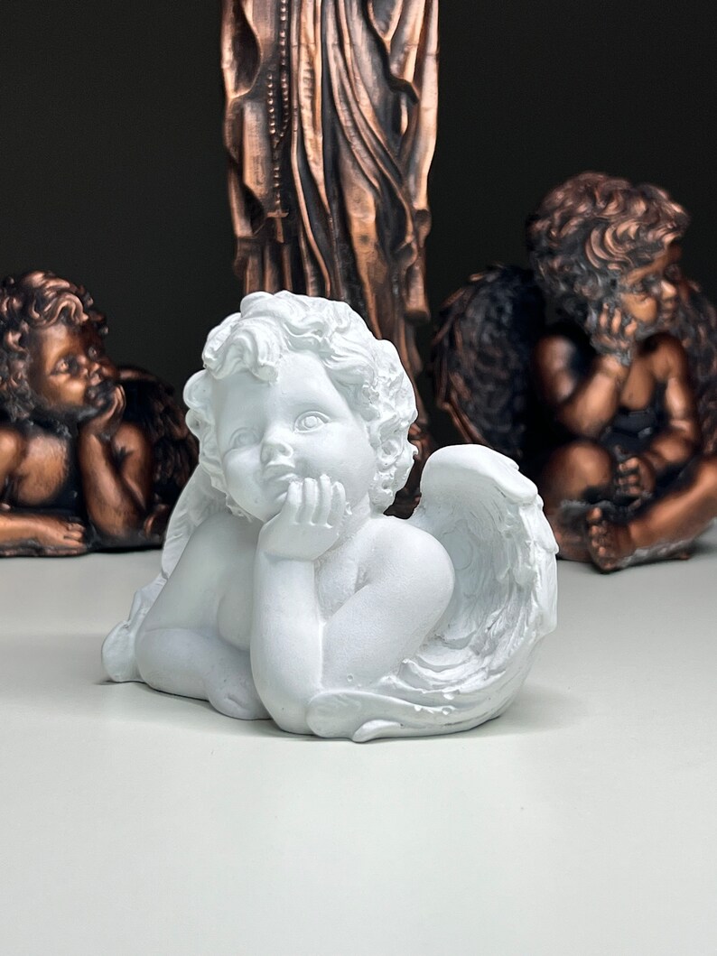 Beautiful Handmade Angel Gypsum Statue. White Color 4.0 Inch - Etsy