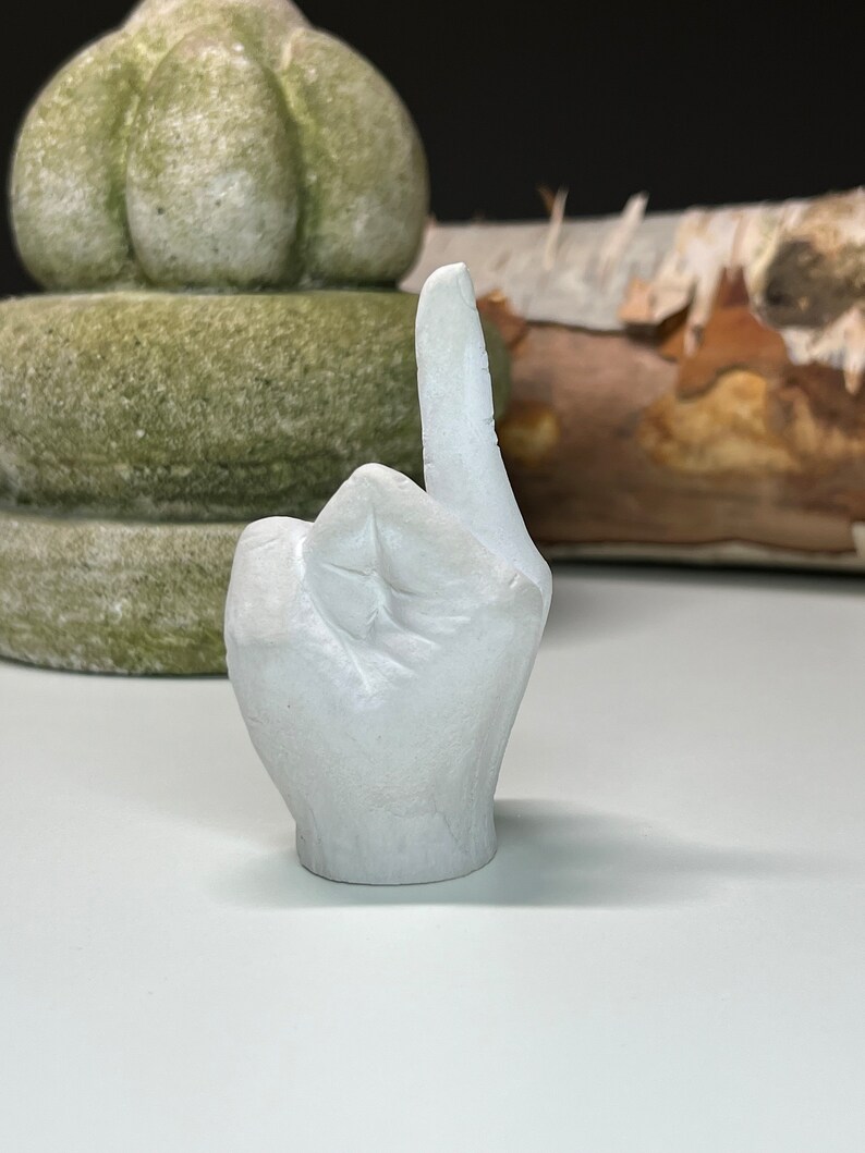 Hand With A Middle Finger Gypsum Figurine Uncolored - Etsy