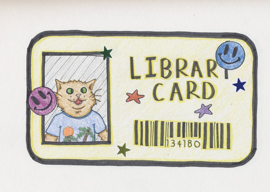 Goofy Library Cat - Etsy