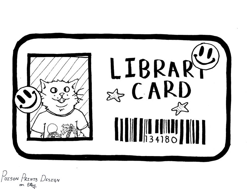 Goofy Library Cat - Etsy