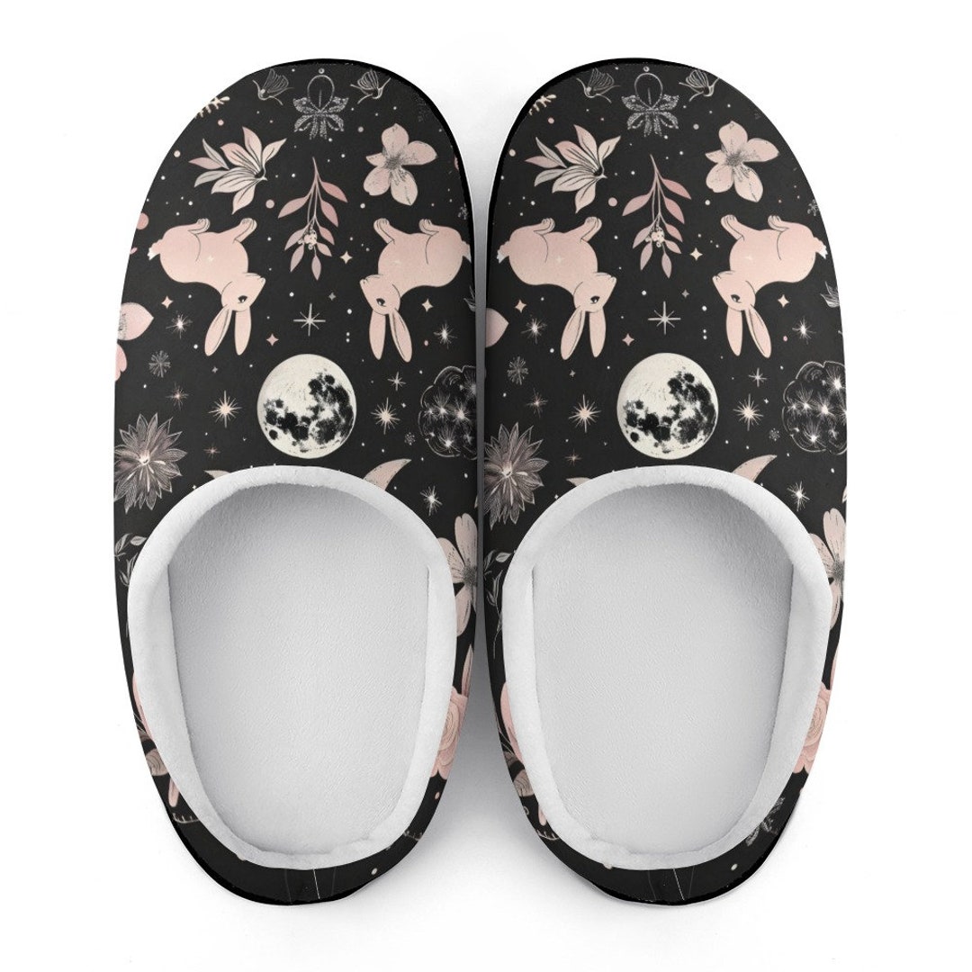 Celestial Rabbit Cotton Slippers: Women's Festival Wear Shoes - Etsy
