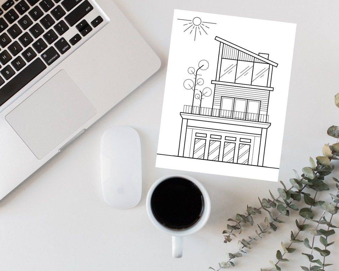 20 House Coloring Pages, Large Prints, Instant Download, Printable ...