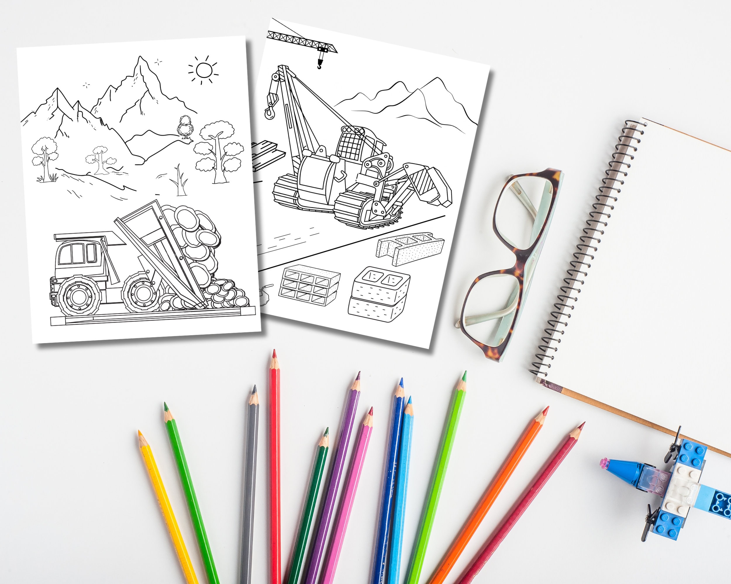Construction Coloring Pages, 20 Printable Coloring Sheets, Instant ...